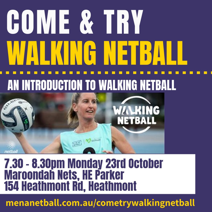 Come & Try Walking Netball – Melbourne East Netball Association